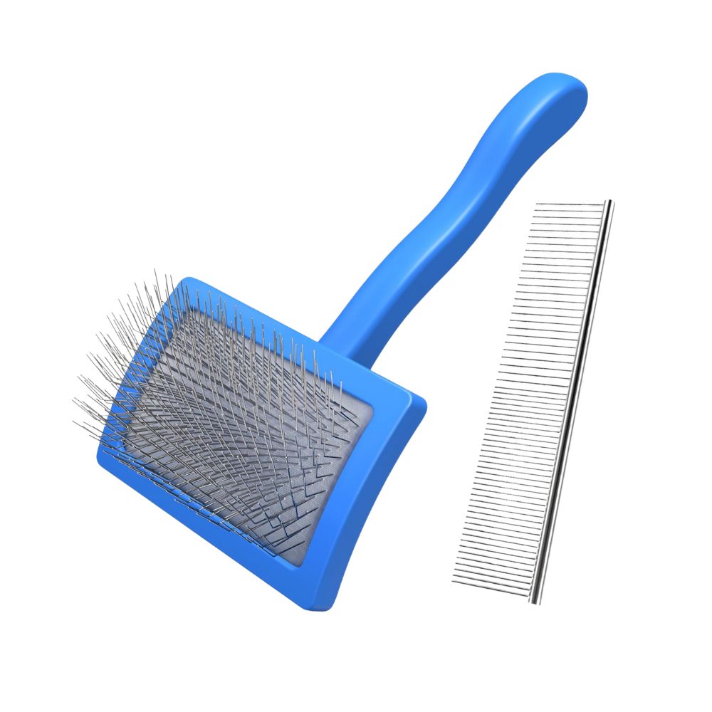 WAGS Waterproof Doodle Brush W/ Comb Medium - Blue Only – WAGS Supply